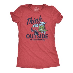 Womens Think Outside No Box Necessary Funny Car Camping Hatchback Funny ...