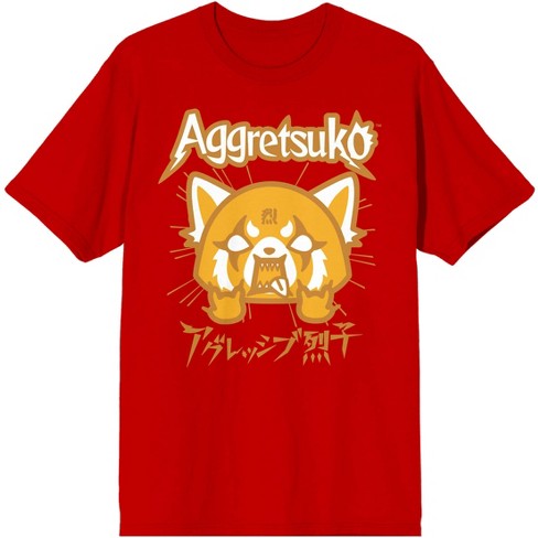 Aggressive Retsuko Red Panda Angry Face Men's Red T-shirt-3xl : Target