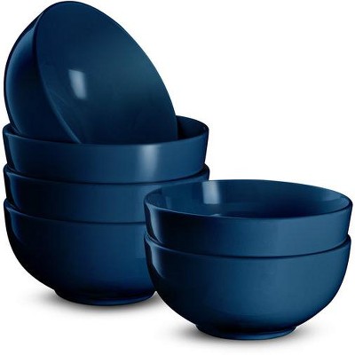 Kook Ceramic Cereal Bowls, Patterned, Set Of 6, 18 Oz, Blue : Target