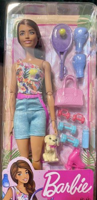 Barbie Wellness Workout Outfit Roller Skates And Tennis With Puppy : Target
