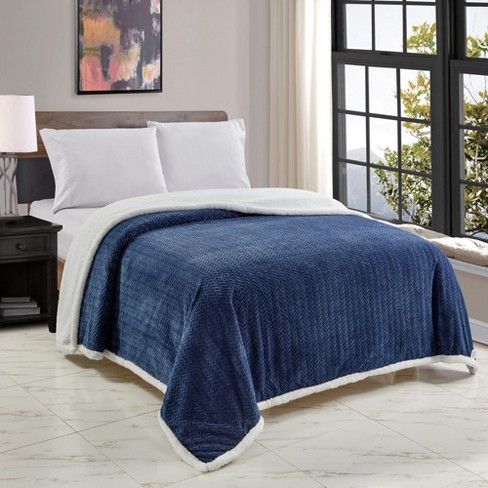 Jacquard Microplush Soft Premium Microplush Braided Blanket Navy By ...