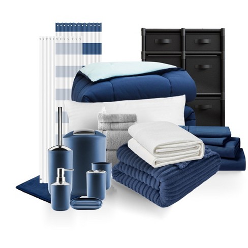 Nestl 20 Pc Complete College Dorm Room Twin Xl Bedding Bundle, Bed In A ...