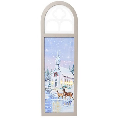 The Lakeside Collection Framed Themed Lighted Wall Art - Church : Target