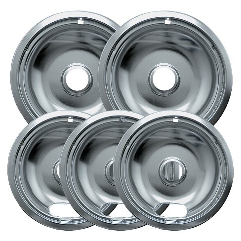 Range Kleen 5pc Style "a" Drip Pans - Chrome: Chrome-plated Stove ...
