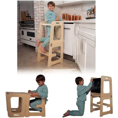 Avenlur Date - Wood Step Stool, Desk And Chalkboard - Natural : Target