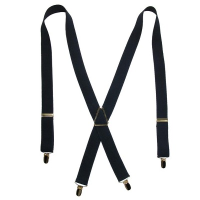 Ctm Men's Elastic X-back Suspenders With Brass Hardware, Navy : Target