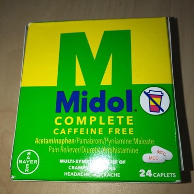 Midol Complete Menstrual Relief Acetaminophen Caffeine Free Caplets ...