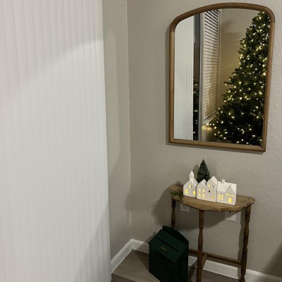 24" X 34" Wood Arch Decorative Wall Mirror Natural - Threshold ...