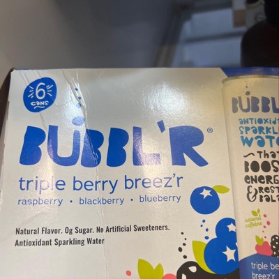 Bubbl'r Triple Berry Breez'r Antioxidant Sparkling Water - 6pk/12 Fl Oz Can : Target
