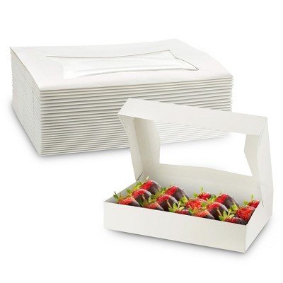 MT Products White Treat Boxes - 12" x 8" x 2.25" Bakery Box - Pack of ...