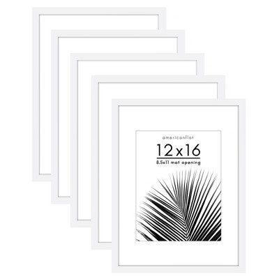 Americanflat 12x16 Frame With Mat 5 Pack Of Picture Frames - Gallery ...