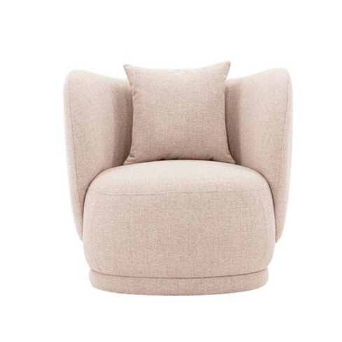 Siri Contemporary Linen Upholstered Accent Chair With Pillows Wheat ...