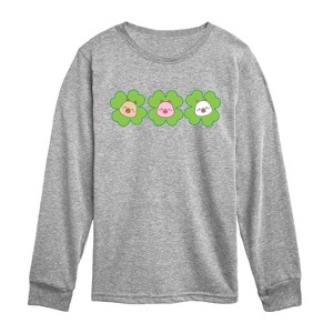 Boys' - CapyFun - Capybara Four Leaf Clover Faces Long Sleeve Graphic T ...