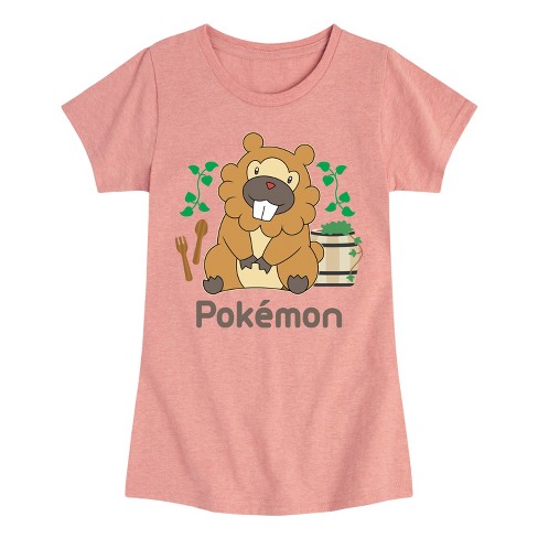 Girls' - Pokémon - Bidoof Cafe Fitted Short Sleeve Graphic T-shirt : Target