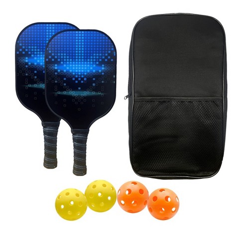 Ztech Pickleball Set, 2 Paddles With 4 Pickleballs And Drawstring Bag ...