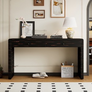 XIYUYEU 55 inch Console Table with 2 Drawers,Rustic Entryway Table for ...