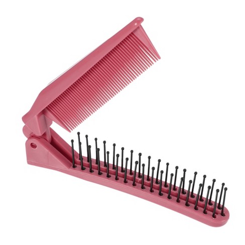 Unique Bargains Portable Folding Mini Hair Comb 1 Pc Dark Pink : Target