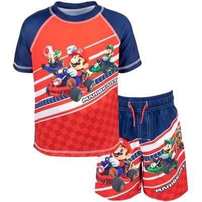 Mario Kart Nintendo Mario Luigi Little Boys Pullover Rash Guard And ...