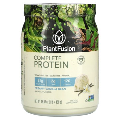 Plantfusion Complete Protein Powder, Creamy Vanilla Bean, 2 Lb (900 G ...