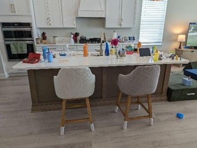 Kinston Swivel Curved Back Upholstered Counter Height Barstool ...
