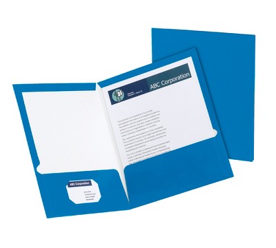 Oxford 2-pocket Laminated Folder, 100 Sheet Capacity, Blue, Pack Of 25 ...