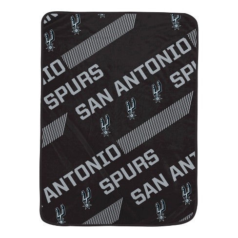 Nba San Antonio Spurs Slanted Half Wordmark Ultra Soft Blanket : Target