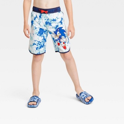 Sega Sonic The Hedgehog Little Boys Swim Trunks Bathing Suit Blue/red 5 ...