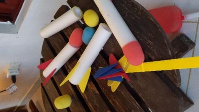 Toy Jump Rocket Launcher Set With Led Lights - Includes 6 Rockets Soars ...