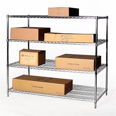 Shelving.com Chrome Wire Shelving With 4 Tier Shelves - 30"d X 48"w X ...