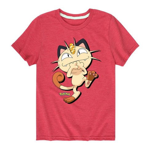 Boys' Pokemon Meowth Mischevious Laugh Short Sleeve Graphic T-shirt ...