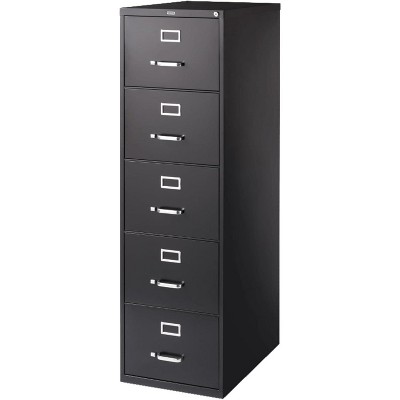 Hon® 310 26-1/2"d Vertical 5-drawer Letter-size File Cabinet, Black ...