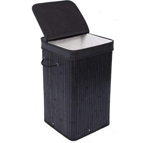 Birdrock Home Bamboo Square Laundry Hamper With Lid And Cloth Liner ...