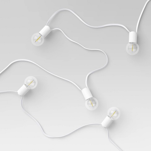 10ct Led Solar Ivory Collared Outdoor Orb And Globe String Lights Clear ...