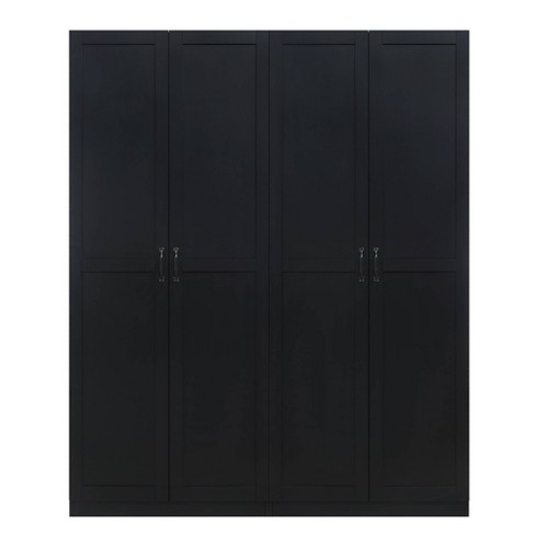 Set Of 2 Hopkins Modern 7 Shelf Freestanding Storage Closets Black ...