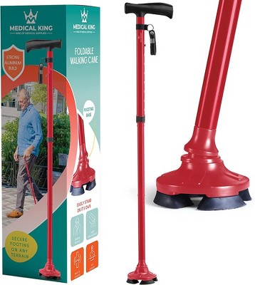 Walking Cane For Men Folding Cane For Women In Red - Self-standing ...