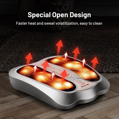 Costway Foot Massager With Shiatsu Heated Electric Kneading Foot & Back ...