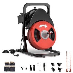 250W Electric Drain Cleaner with 50 ft x 1/2 in. Cable, 4 Cutters, Air ...