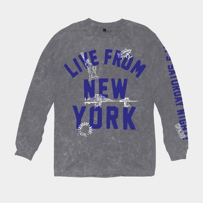 Men's Snl Long Sleeve Crewneck T-shirt - Charcoal Gray S : Target