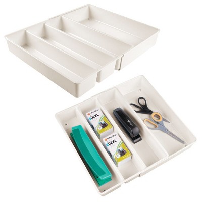 Mdesign Expandable Divided Office Desk Drawer Organizer, 3" High, 2 ...