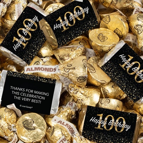 131 Pcs 100th Birthday Candy Party Favors Hershey's Miniatures & Almond ...