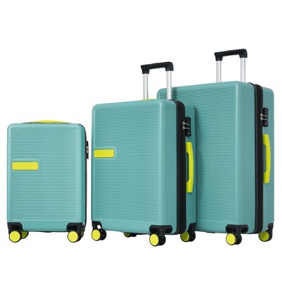 Travelarim 4 Piece Hard Shell Teal Luggage Set With Spinner Wheels ...