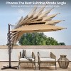 Pellebant 12' x 9' Patio Cantilever Outdoor Umbrella Slide Tilt Double ...