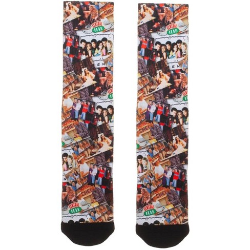 Friends Tv Show Scenes Collage All Over Sublimated Print Crew Socks ...