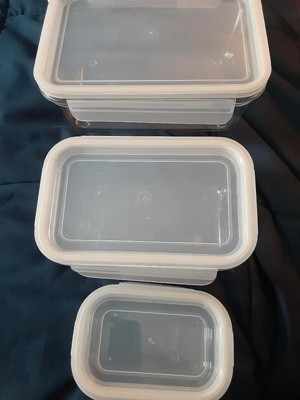6pc (set Of 3) Tritan Plastic Rectangle Food Storage Container Set ...
