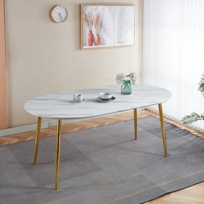 Extendable Multi-Function Table with Metal Legs and MDF Top, Adjustable ...