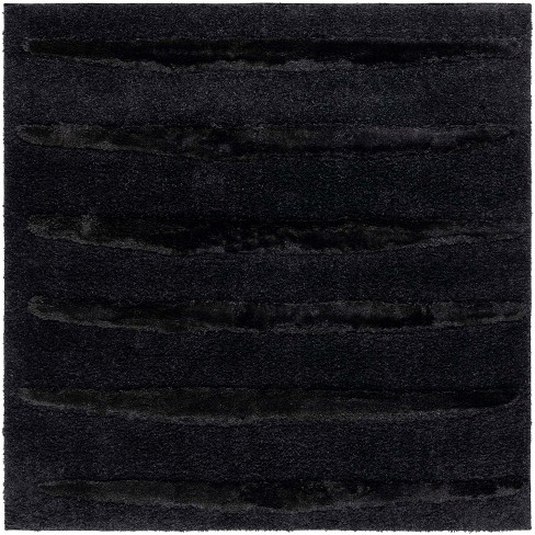 Hi-lo Shag Hls202 Power Loomed Area Rug - Charcoal - 6'7"x6'7 ...