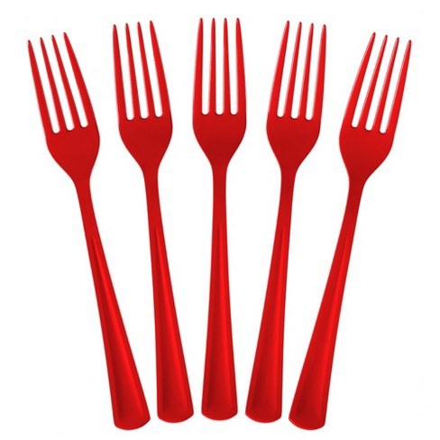 Heavy Duty Red Plastic Forks - 100 Ct. : Target