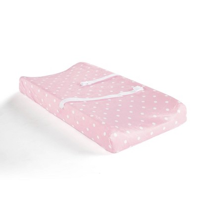 The Peanutshell Minky Dot Solid Changing Pad Covers - Pink/white 2pk ...