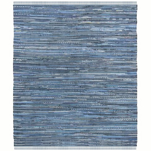 Rag Rug Rar127 Hand Woven Indoor Area Rug - Blue/multi - 4'x4 ...