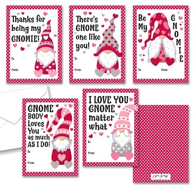 Paper Frenzy Gnome Themed Valentines - 25 Pack With Envelopes : Target